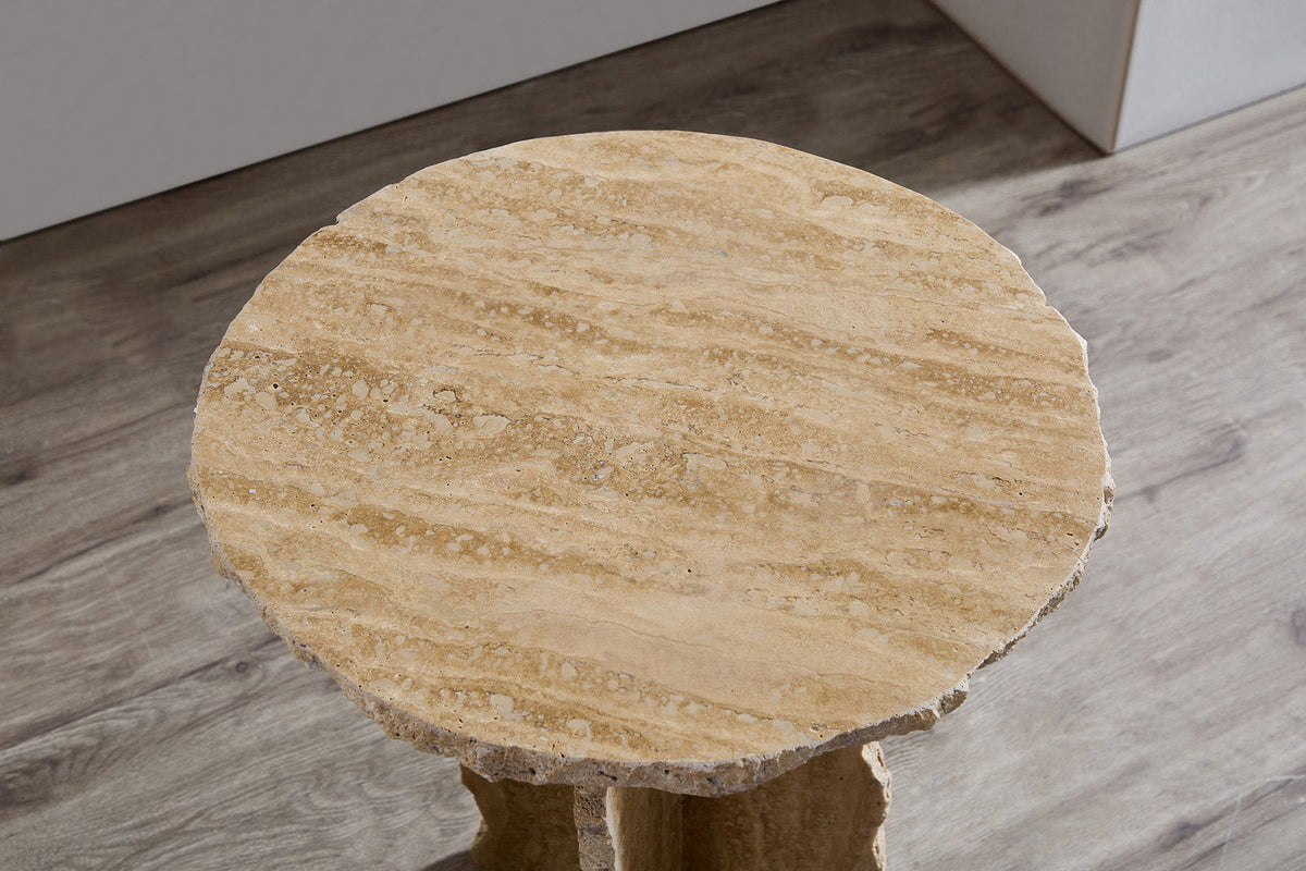 Edge Travertine Side Table | Bubuland Home