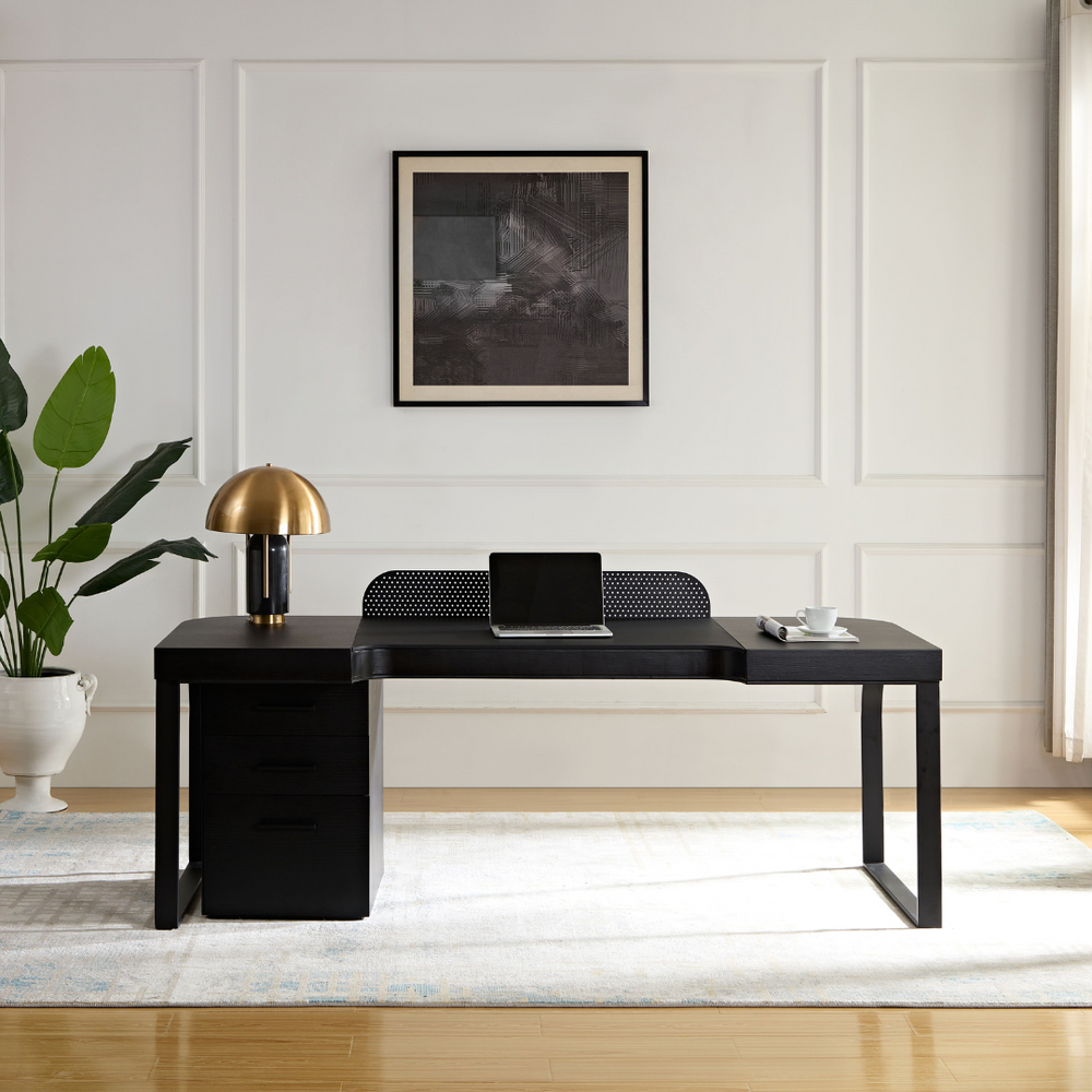 Morden Multi-Functional Freestanding Desk - Black | Bubuland Home