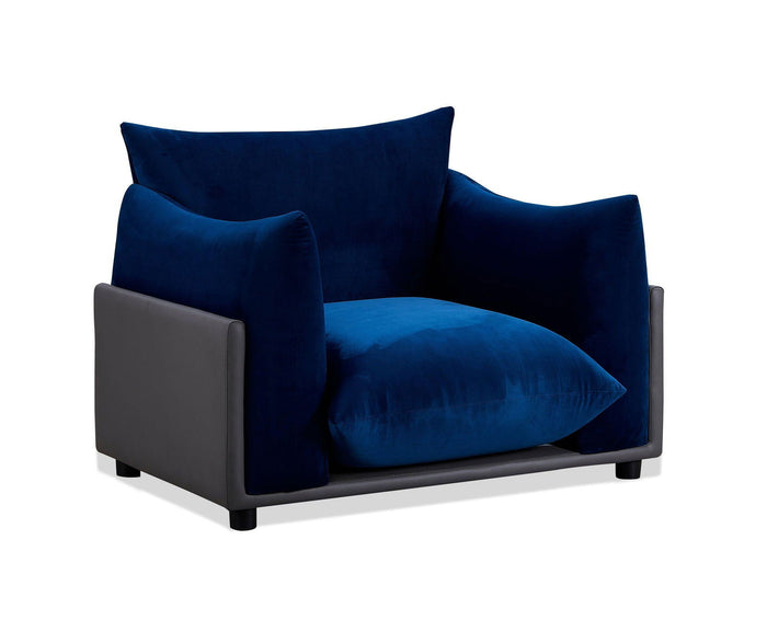 The Puff Velvet Occasional Chair - Blue | Bubuland Home